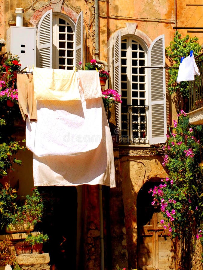 Italian laundry stock image. Image of sunny, washing, town - 2480197
