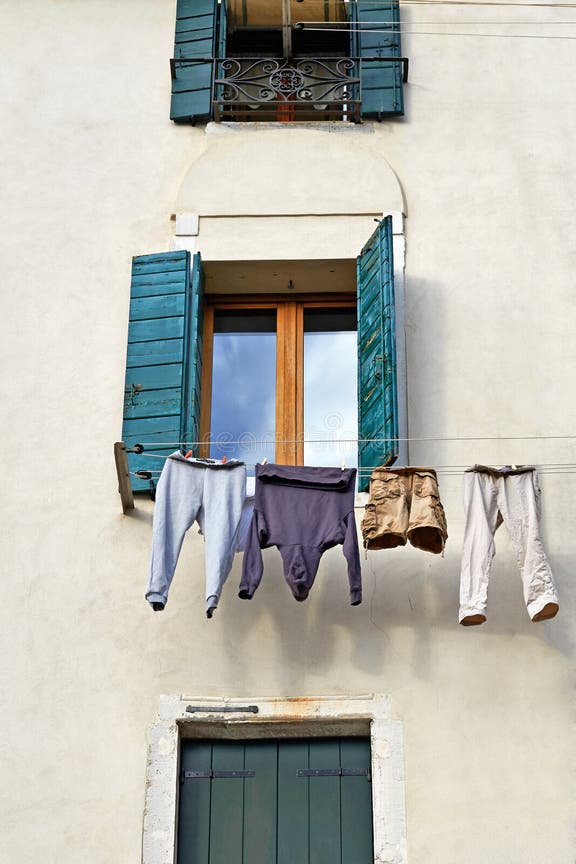 Italian laundry, Venice stock image. Image of european - 61831831