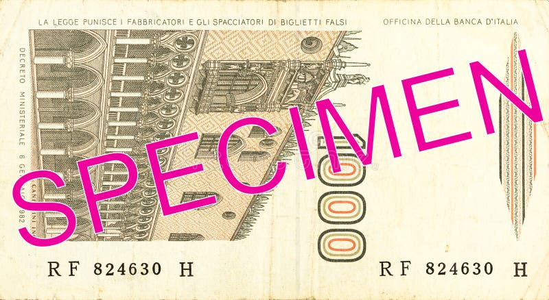 1000 Italian Lira Bank Note Obverse Stock Image - Image of 1000 ...