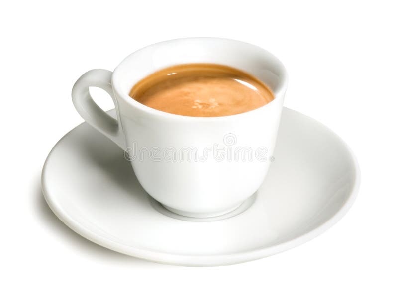 Espresso Coffee Isolated on White Background Stock Photo - Image of ...