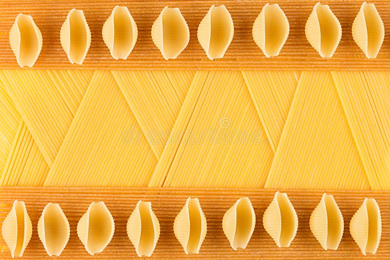 Italian Long Kinds Spaghetti Top View with Copy Space As Decorative ...