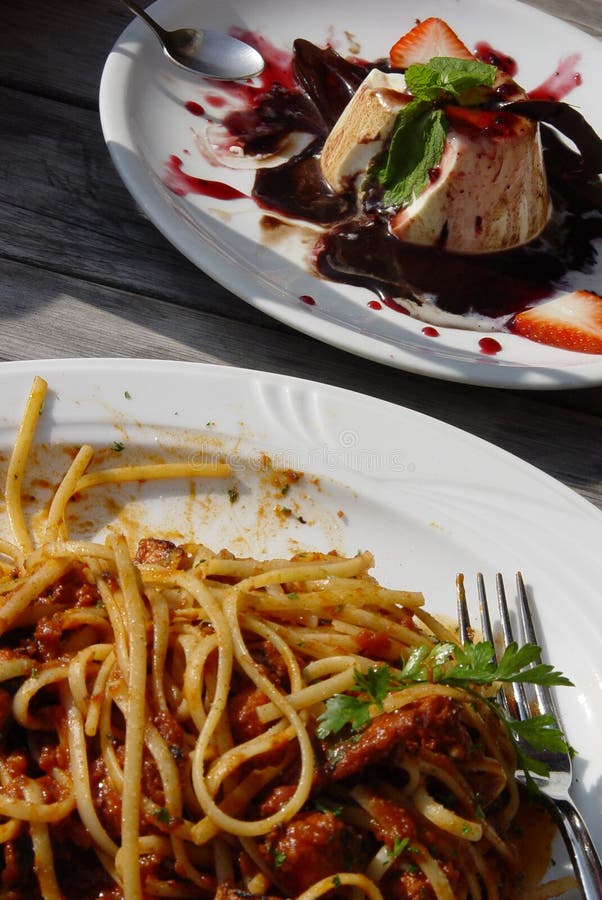 Italian lunch stock image. Image of meal, sunshine, fork - 1297061