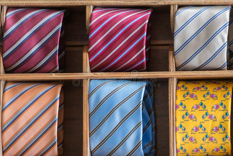 Italian Made in Italy Silk Tie on Display Stock Image - Image of ...