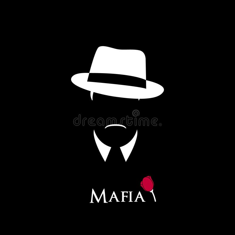 Italian Mafioso. Illustration Man with a Hat, Mustache and Collar Stock ...