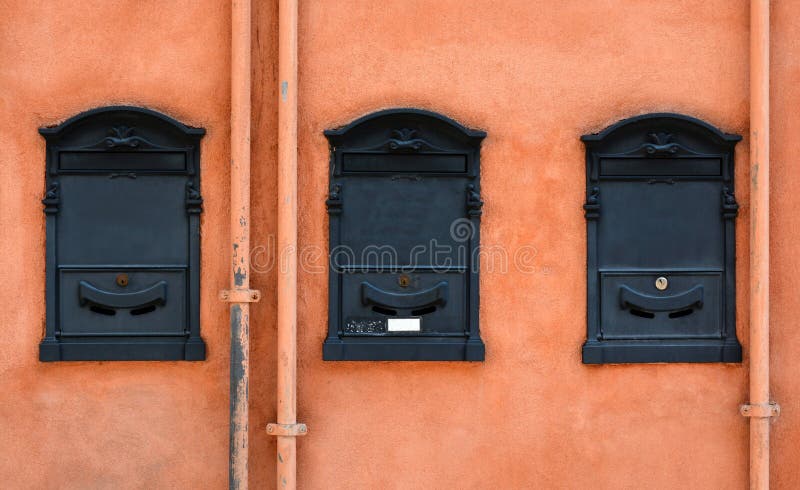 Mailbox stock image. Image of fashion, boxes, golden, mailboxes - 1695407