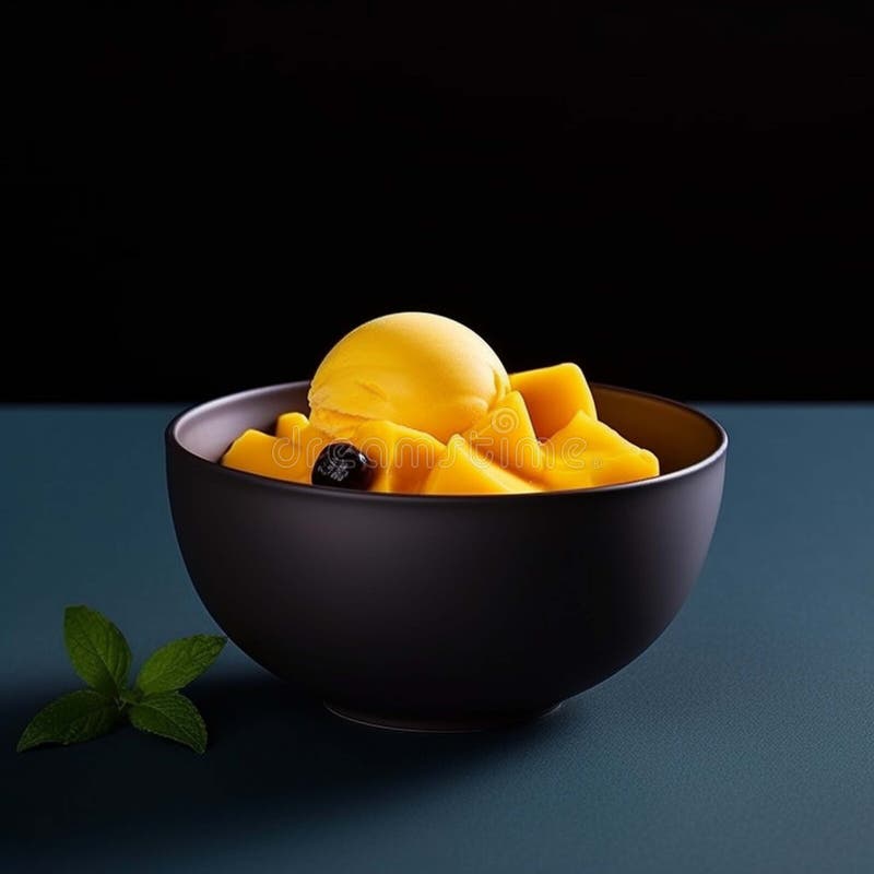 Italian Mango Gelato - Generative Ai Illustration Stock Illustration ...