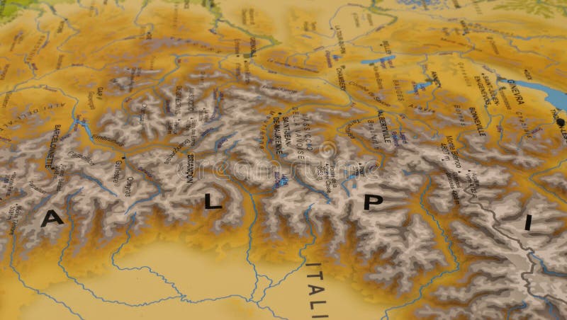 Italian map with Alps stock photo. Image of topography - 80033624