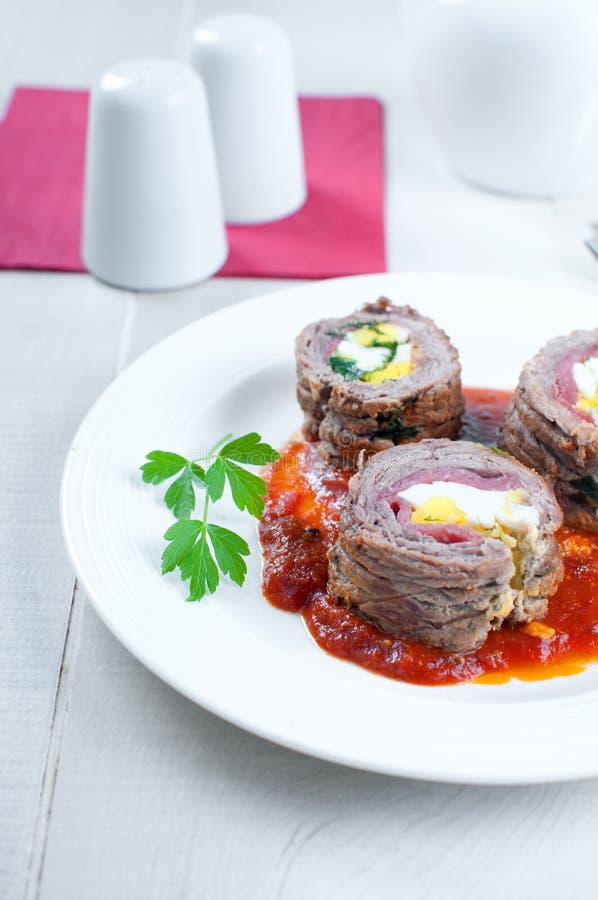 Italian Meat Roulade - Braciole Stock Image - Image of pepper, green ...