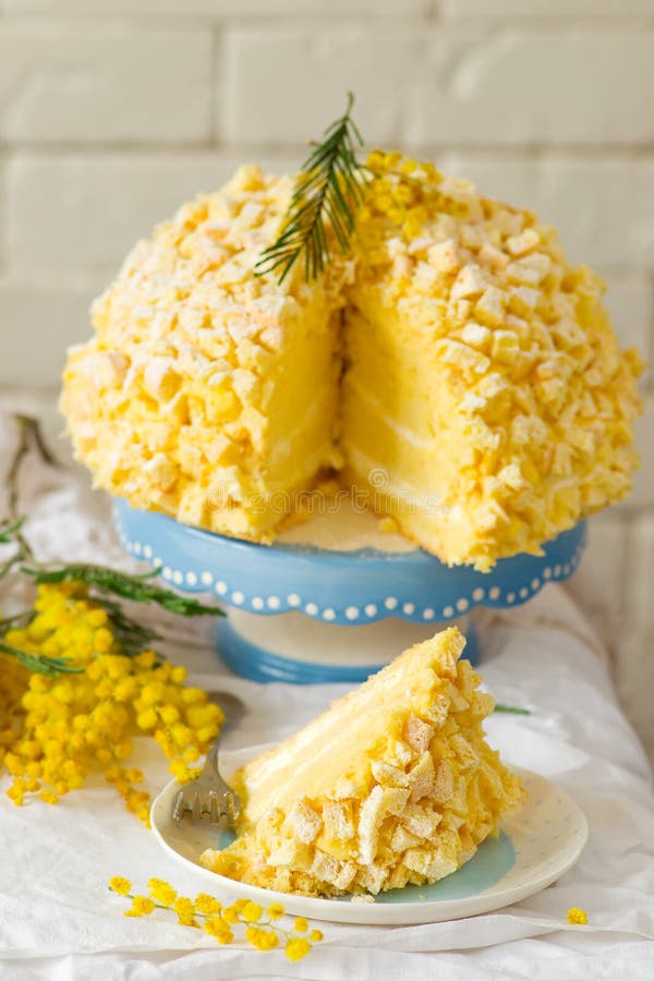 Italian mimosa cake stock photo. Image of food, sweet - 111654182
