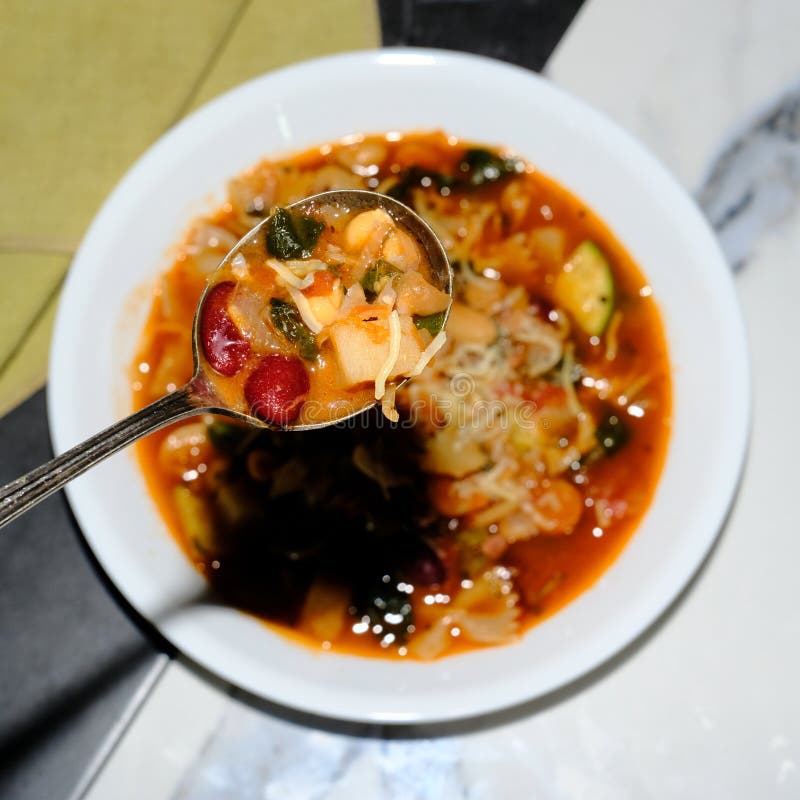 Italian Minestrone Soup stock image. Image of gourmet - 231406619