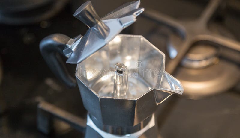 Italian Moka Coffee Machine Stock Image - Image of metal, roasted ...