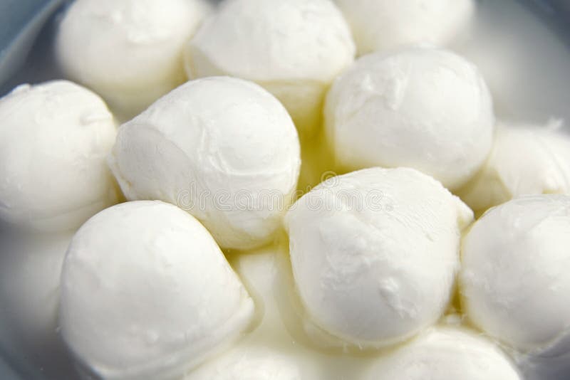 Italian Mozzarella Cheese Balls with Liquid Stock Photo - Image of ...