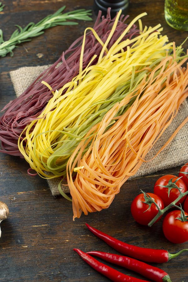 Italian Multi Colored Pasta. Italian Food Concept Stock Photo - Image ...