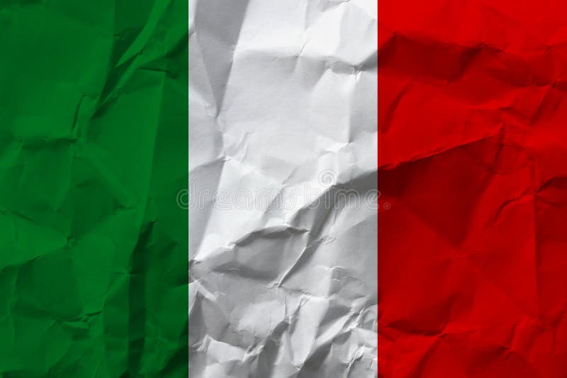 Italian National Flag on Crumpled Paper Stock Image - Image of wealth ...
