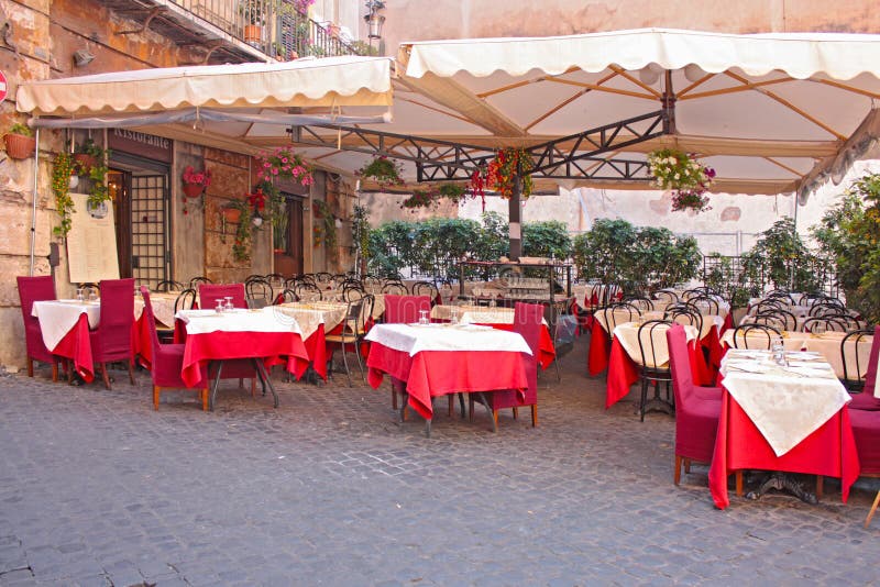 Italian outdoor cafe o stock image. Image of diner, rome - 19791509