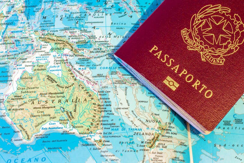 Italian Passport with Australian Map Stock Image - Image of australian ...