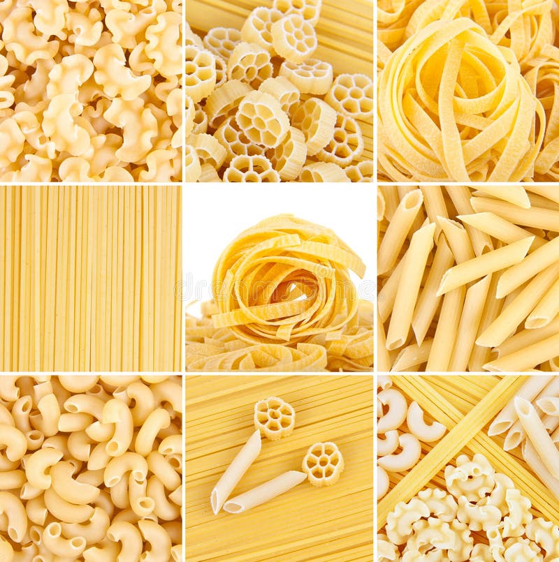 Italian pasta collage stock photo. Image of culinary - 13830074