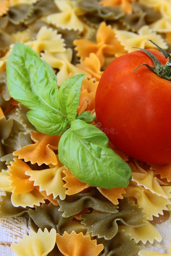 Italian Pasta With Basil And Tomato Stock Photo - Image of color ...