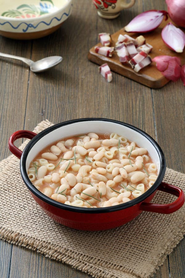 Italian pasta with beans stock photo. Image of fast, gourmet - 78110648
