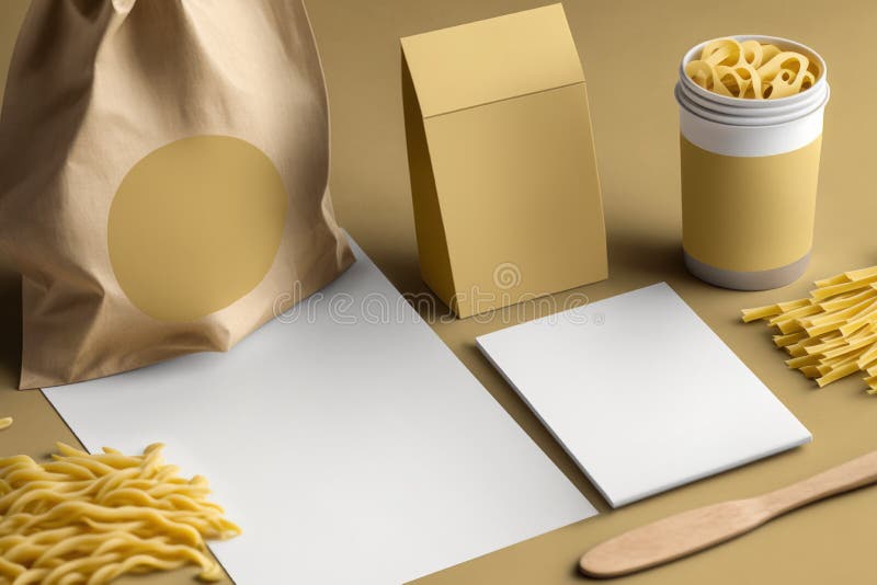 Italian Pasta Branding and Packaging Mockup. AI Generation Stock ...