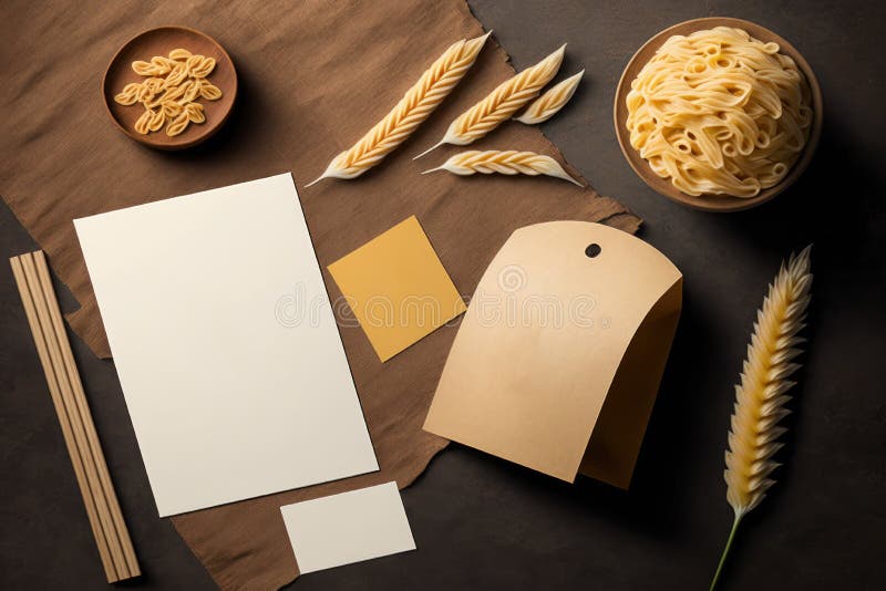 Italian Pasta Branding and Packaging Mockup. AI Generation Stock ...