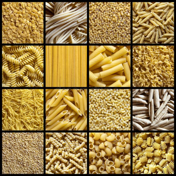 Italian pasta collage stock photo. Image of culinary - 13830074