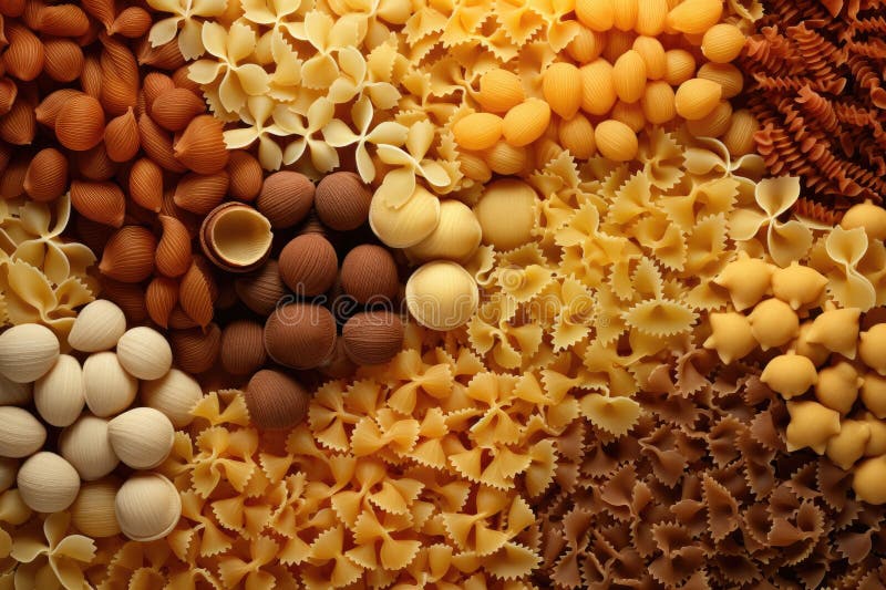 Italian Pasta Comes in Various Types and Shapes with a Dry Pasta ...