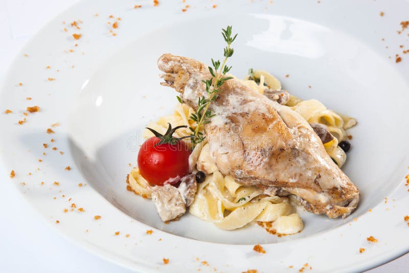 Italian Pasta with Duck Leg Stock Photo - Image of dish, neapolitana ...