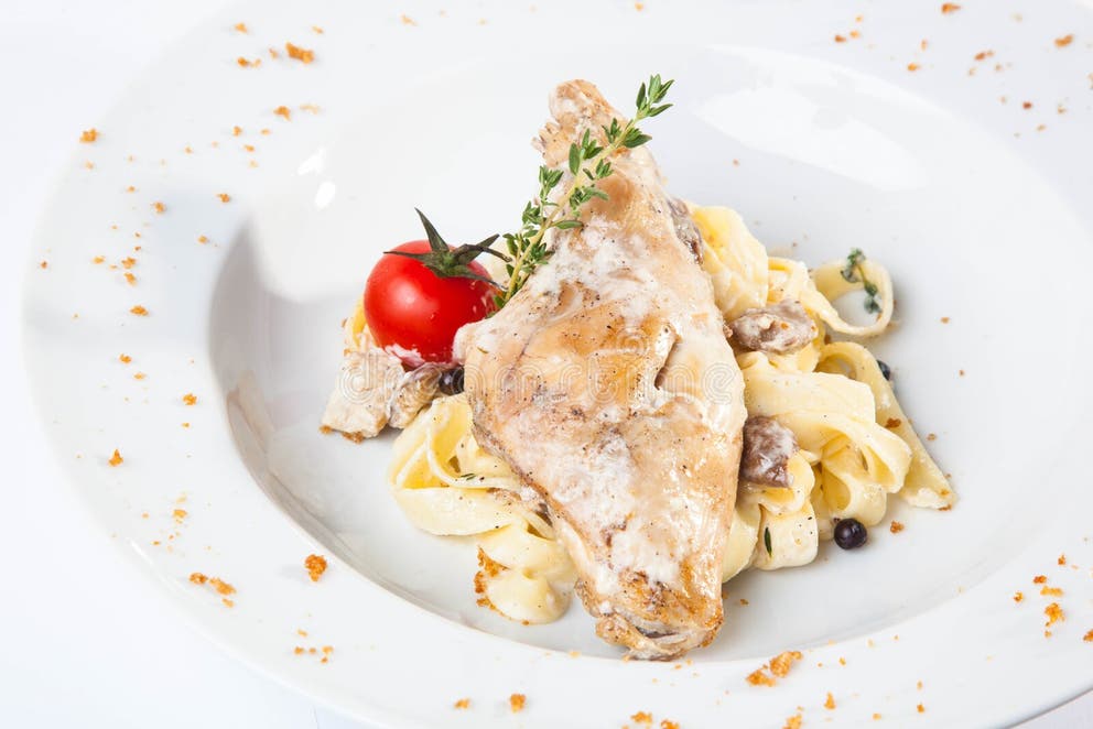Italian Pasta with Duck Leg Stock Image - Image of meal, menu: 72008189