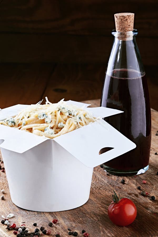 Italian Pasta in Fast Food Packaging Stock Image - Image of chinese ...