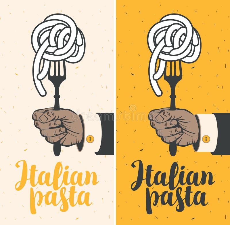 Pasta on fork stock vector. Illustration of spaghetti - 25696976