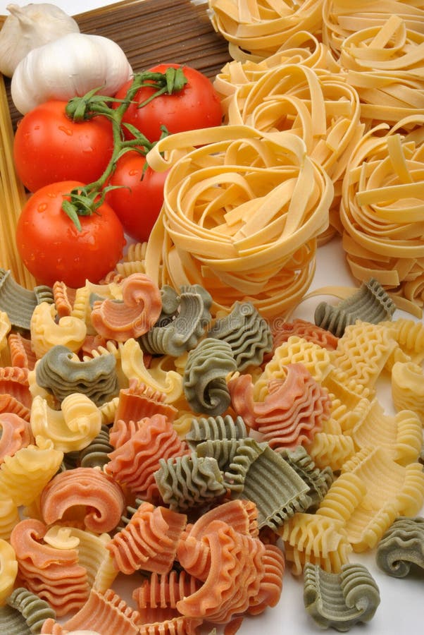 Italian Pasta with Fresh Organic Vegetable Stock Image - Image of ...