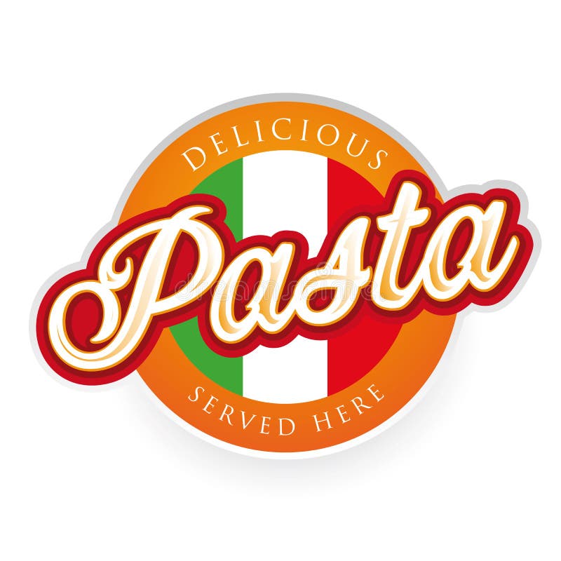 Italian Pasta Label with Flag Stock Vector - Illustration of pasta ...