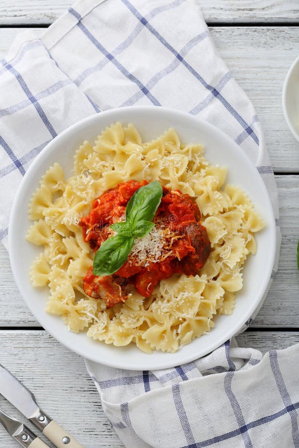 Italian Pasta with Red Sauce in Bowl Stock Image - Image of parmesan ...