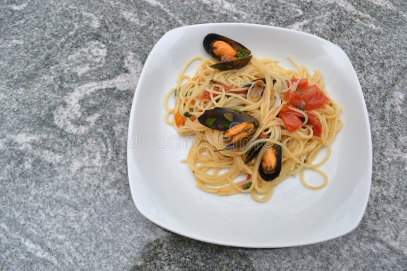 Italian Pasta with Sea Fruit Stock Image - Image of fruit, white: 86683509