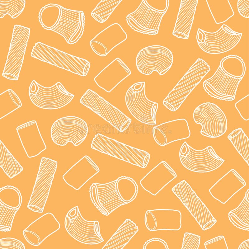 Italian Pasta Seamless Pattern. Stock Vector - Illustration of drawn ...