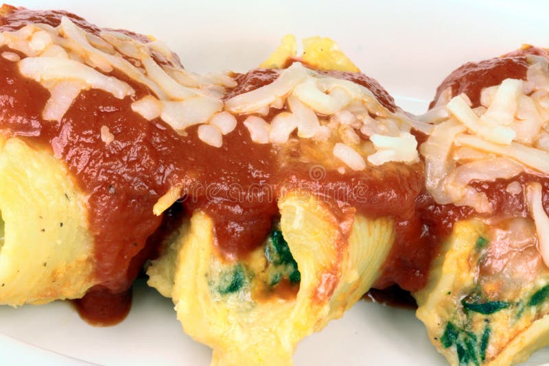 Italian pasta shell rolls stock image. Image of marinara - 10090989