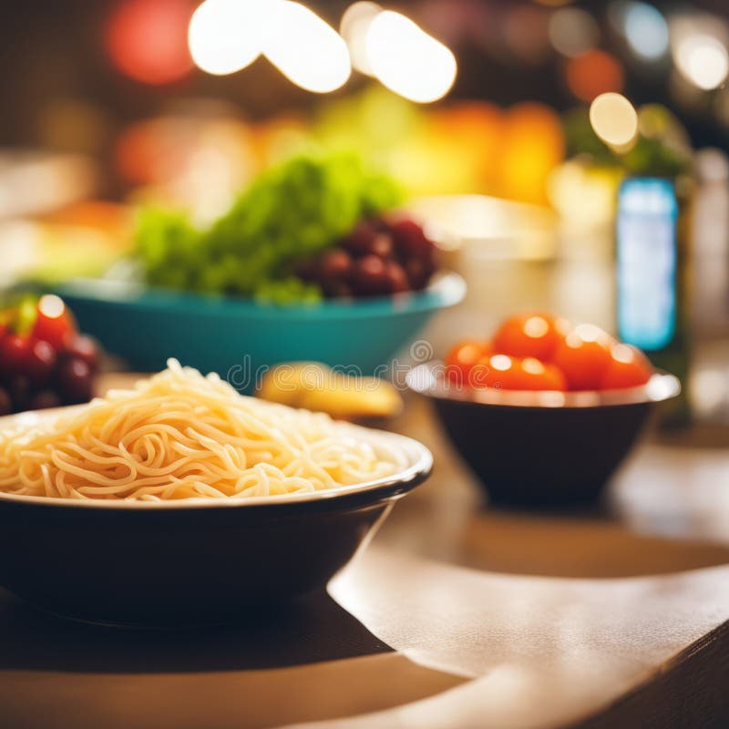 Italian Pasta Spaghetti on Table with Tomatoes Stock Illustration ...