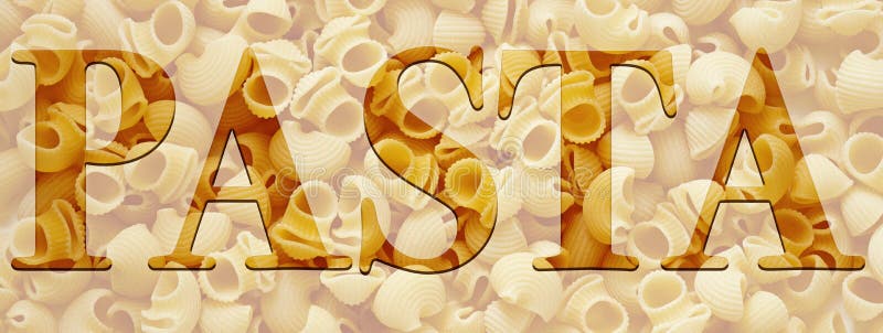 Italian Pasta Top View, the Word Pasta on Noodle Background Stock Photo ...