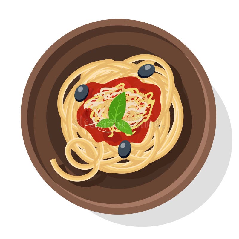 Italian Pasta Vector Illustration. Stock Vector - Illustration of flat ...
