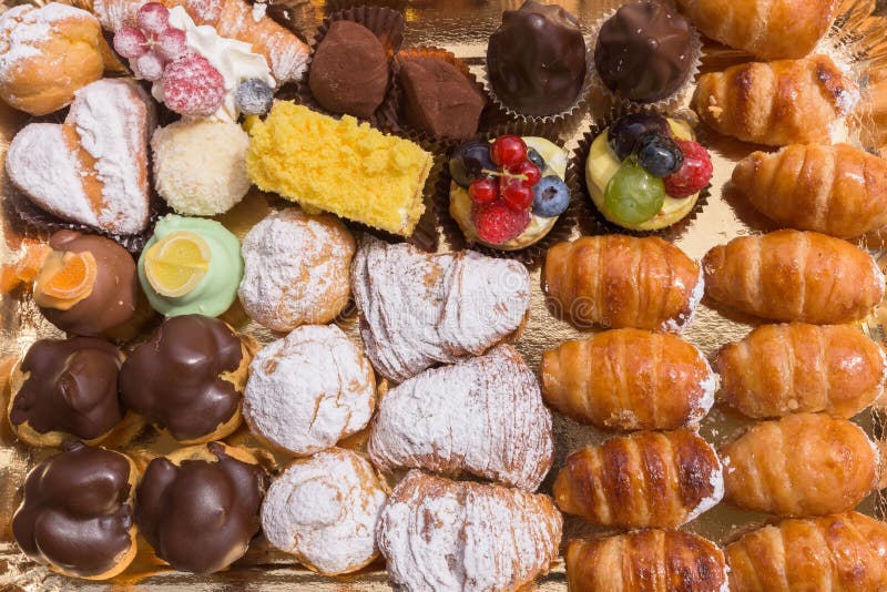 Italian Pastries from Above Stock Image - Image of dessert, cake: 80461549