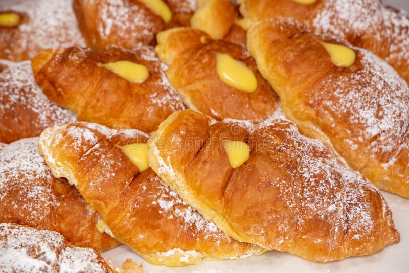 Italian Pastry with Cream and Jam Stock Image - Image of fruit, chow ...