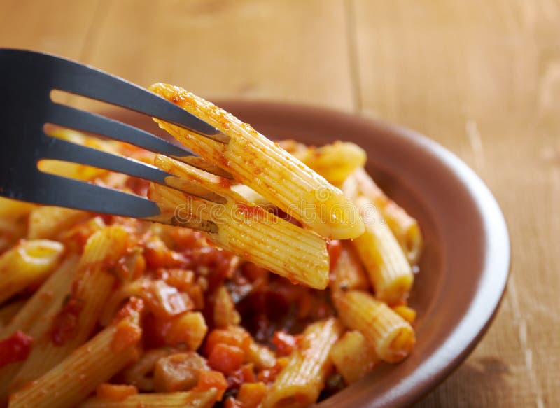 Italian Penne Rigate Pasta With Stock Photo - Image of cooking, dente ...