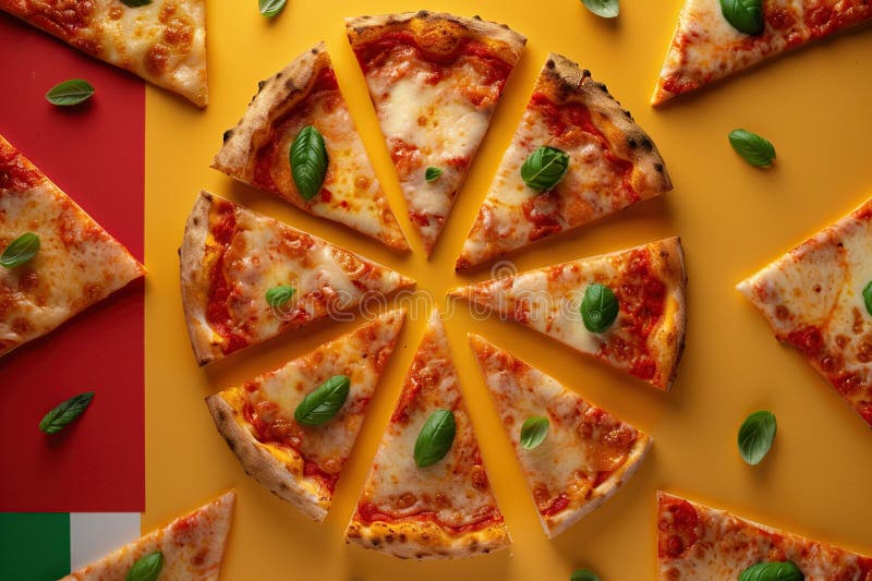 Italian Pepperoni Pizza. Top View, Flatlay Composition. Generative Ai ...