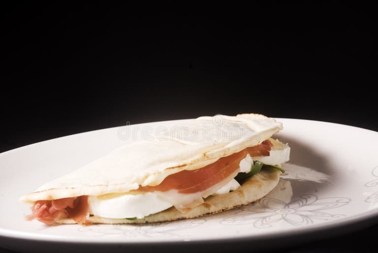 Italian Piadina or Flatbread Stock Photo - Image of filling, cuts: 19878486
