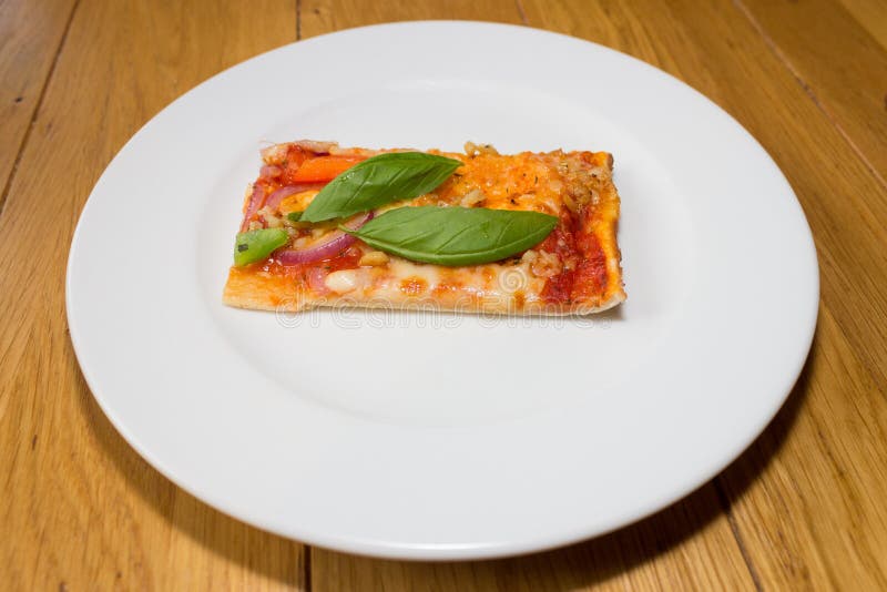 Italian Pizza from Above on White Plate Stock Photo - Image of white ...