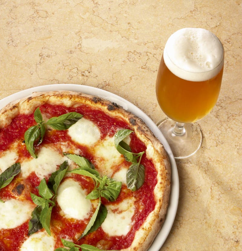 Pizza and beer stock image. Image of copyspace, beer - 17388613