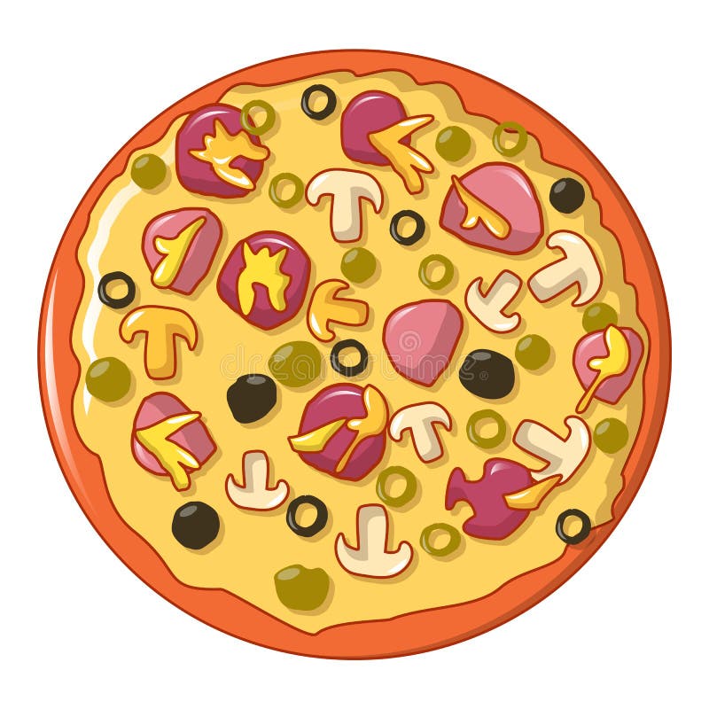 Italian Pizza Icon, Cartoon Style Stock Vector - Illustration of cook ...