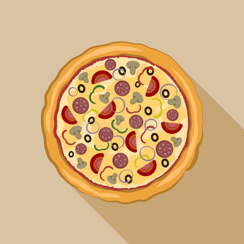 Italian Pizza Icon. Flat Illustration of Pizza Vector Icon Stock Vector ...