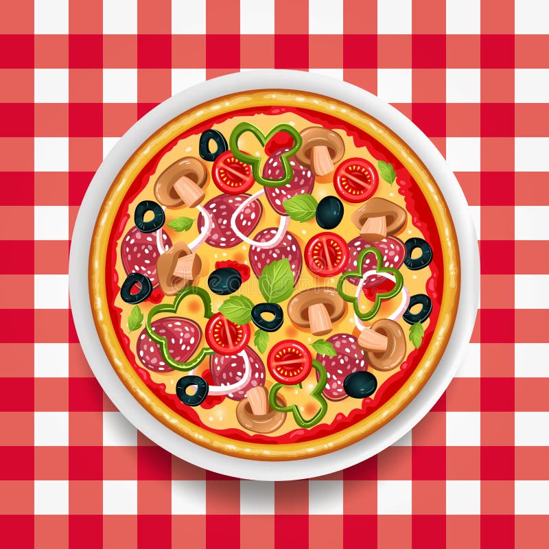 Italian Pizza Meal Vector Design Stock Illustration - Illustration of ...